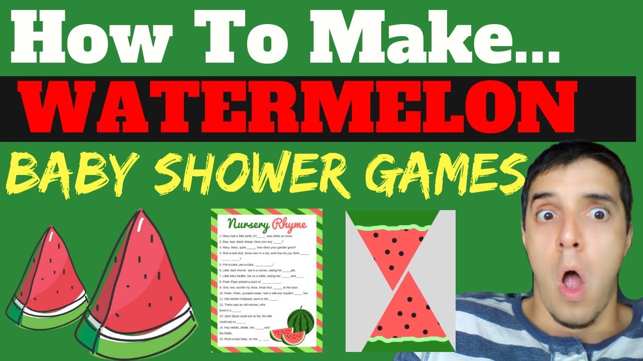How To Make Watermelon Baby Shower Games For Free - YouTube