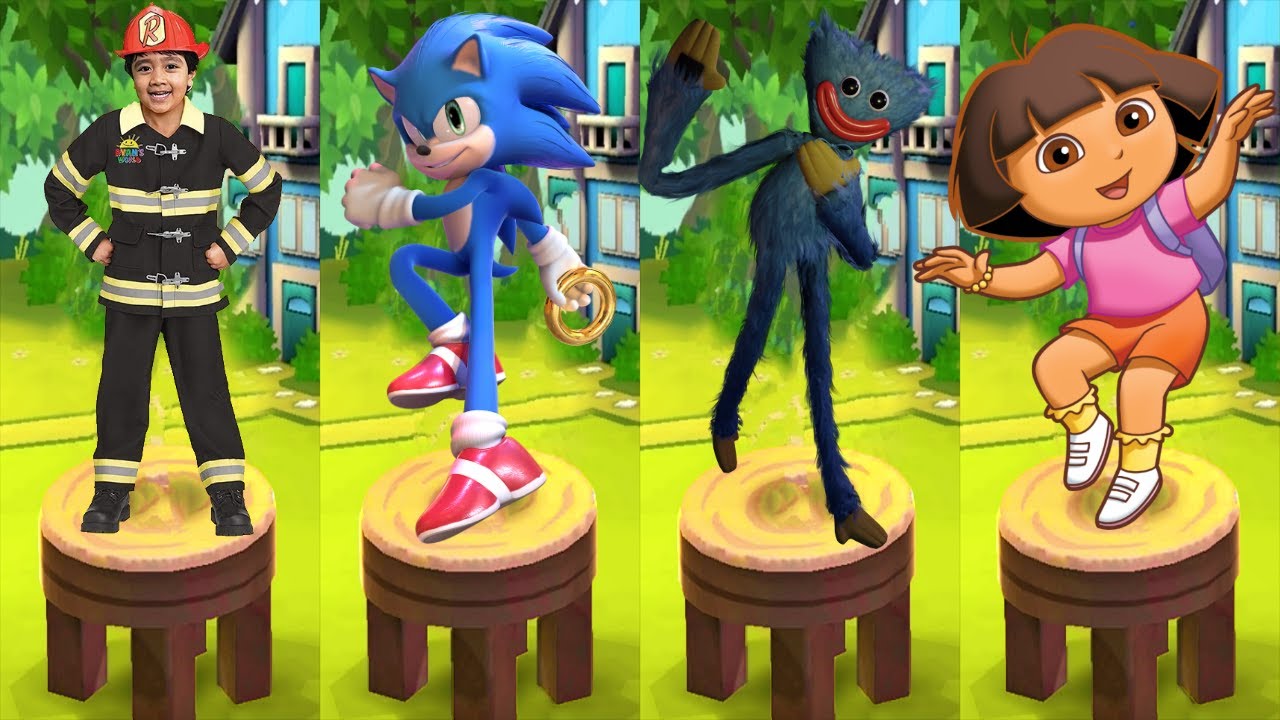 Tag with Ryan vs Sonic Dash vs Dora the Explorer Run vs Poppy Playtime Run - All Characters ...