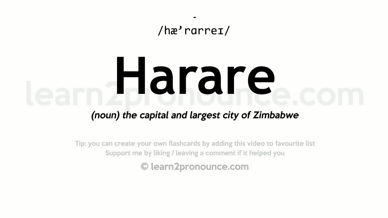 Pronunciation of Harare | Definition of Harare - YouTube