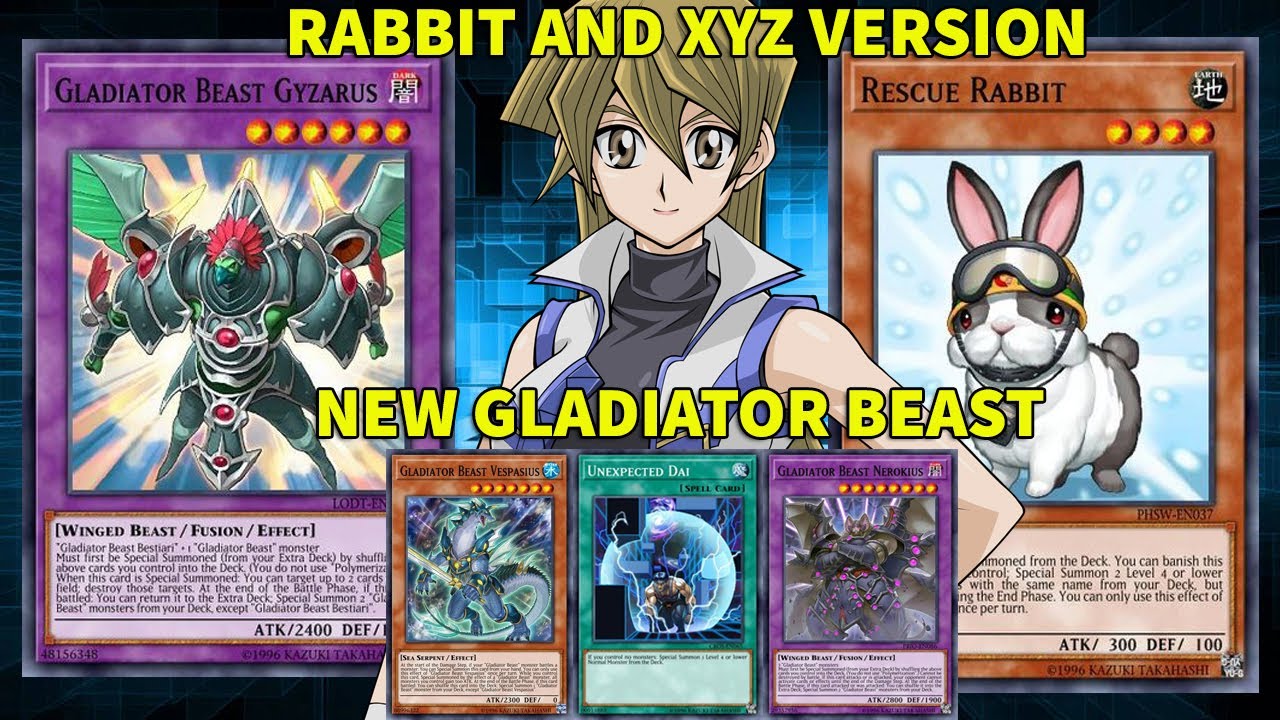 NEW GLADIATOR BEAST! RABBIT AND XYZ VERSION (Fp2)[Yu-Gi-Oh! Duel Links] - YouTube