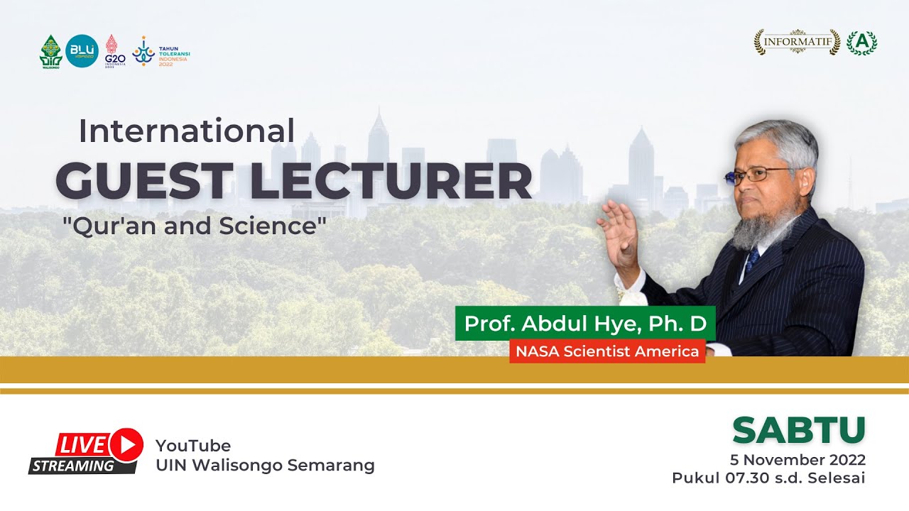 INTERNATIONAL GUEST LECTURER "QURAN AND SCIENCE" - YouTube