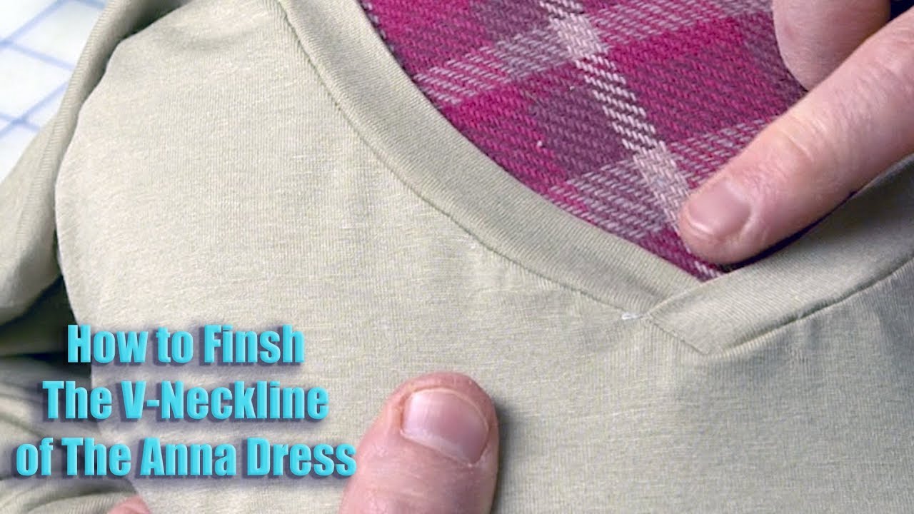 How to Finish a V-Neckline with a Knit Strip - YouTube