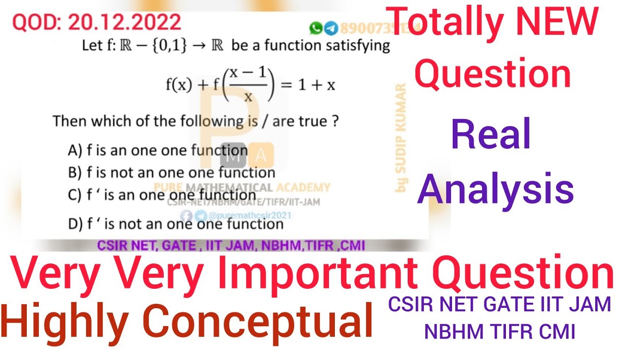 Real Analysis Csir Net Iit Jam Solution Qod 20 12 2022 Tricky Question By Sudip Kumar