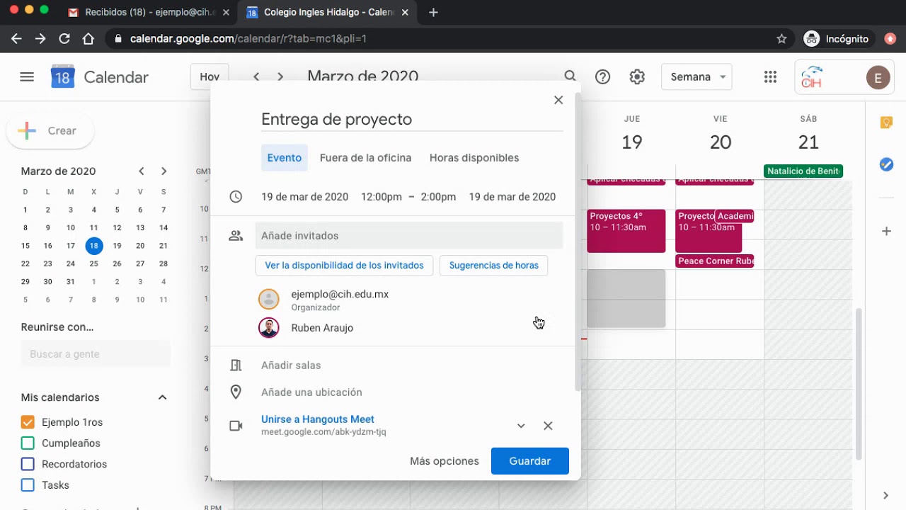 Generar una cita en Calendar - YouTube