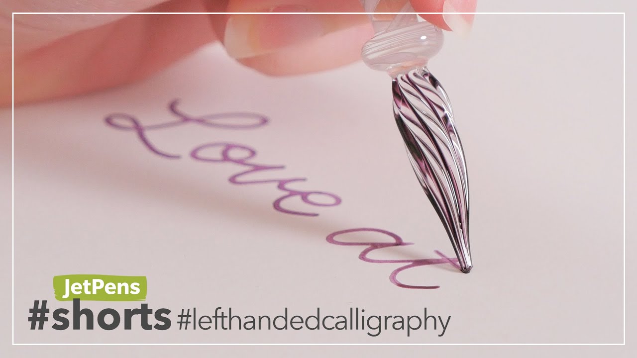 Beautiful Left-Handed Handwriting with a Glass Pen #shorts - YouTube