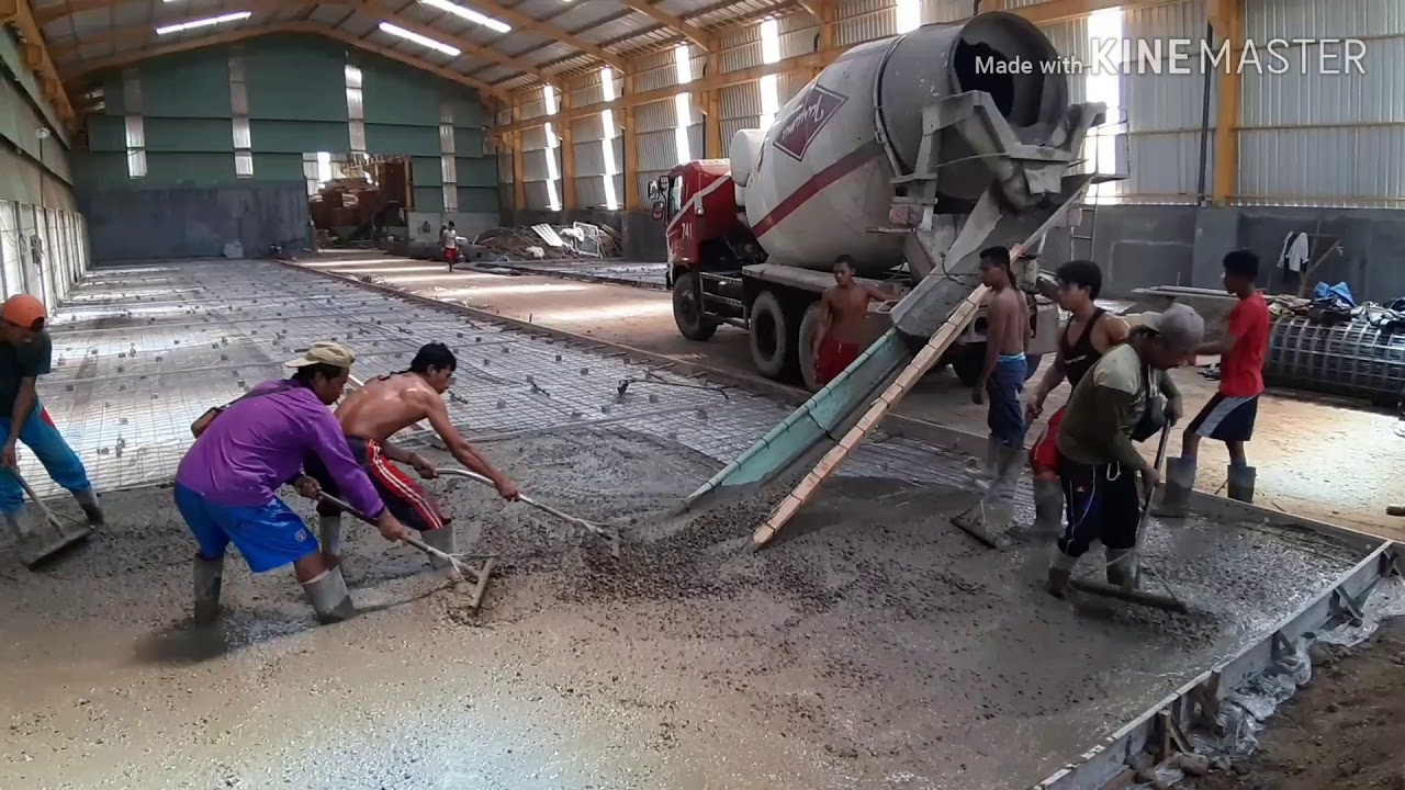 Pengecoran Lantai beton Cara Cor Lantai Papan Catur, Floor Casting ...