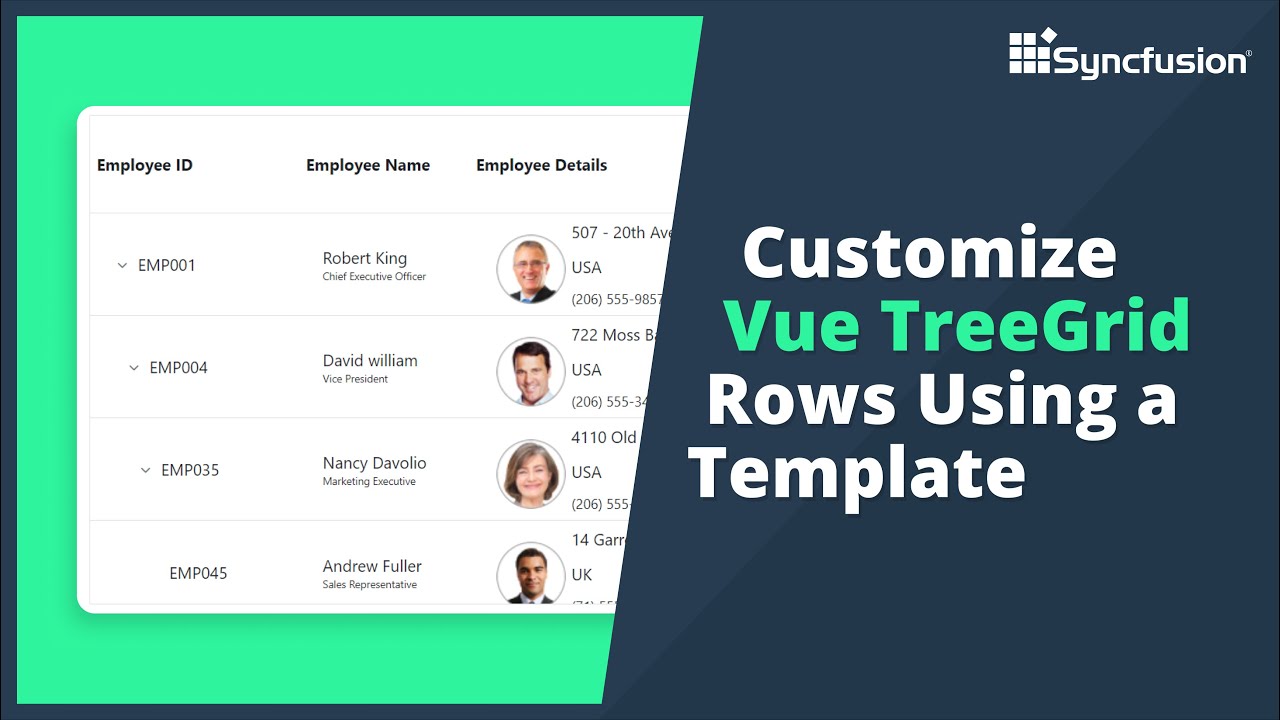 Customize Vue Tree Grid Rows Using A Template Youtube 5629