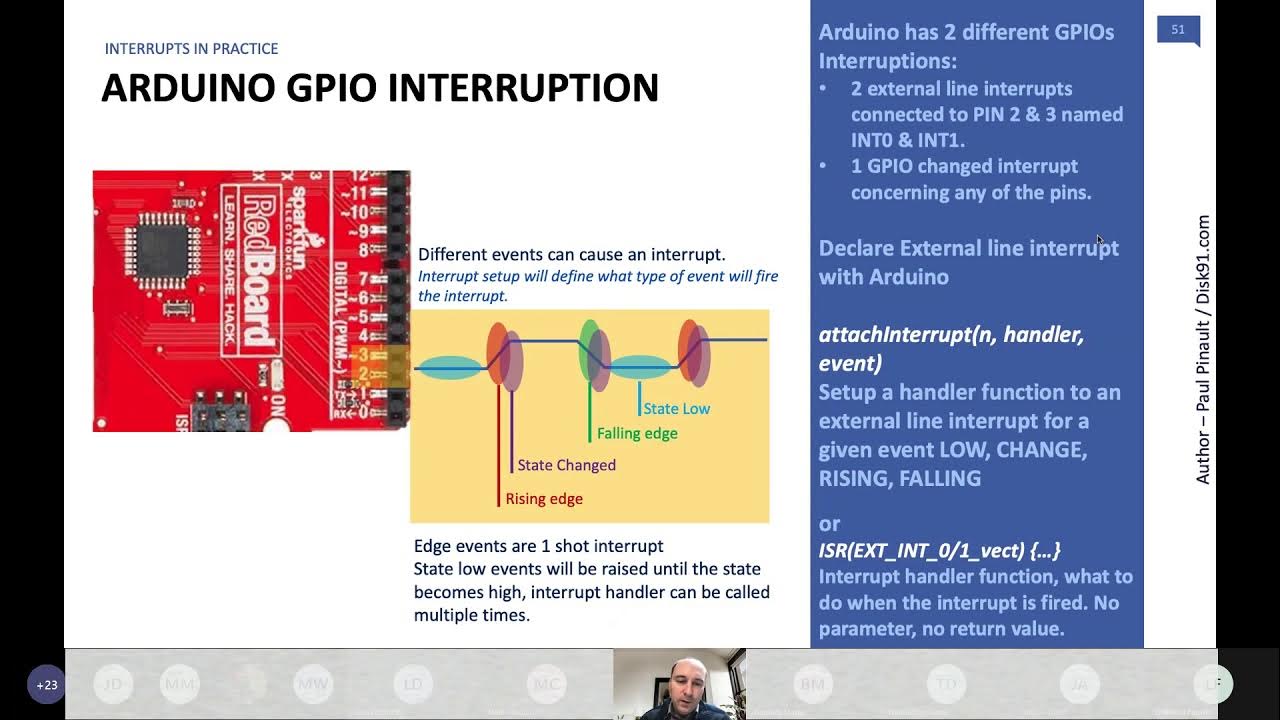 MooC Arduino #10 - Plus loin avec les interruptions - YouTube