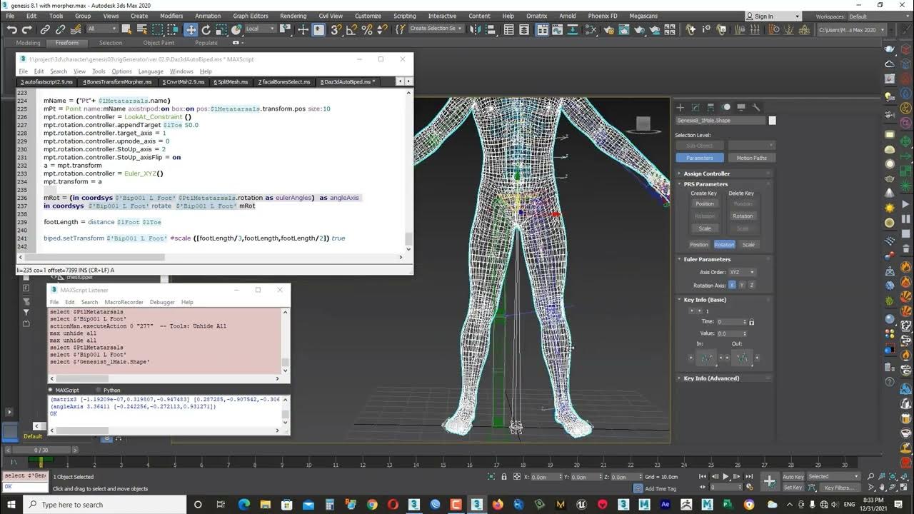 How to scripting for converting daz3d bones to Biped 03 - YouTube