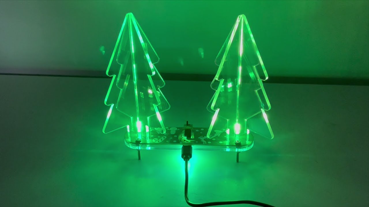 Automatic Flicker Acrylic Christmas Tree with Gardient LED Lights - YouTube