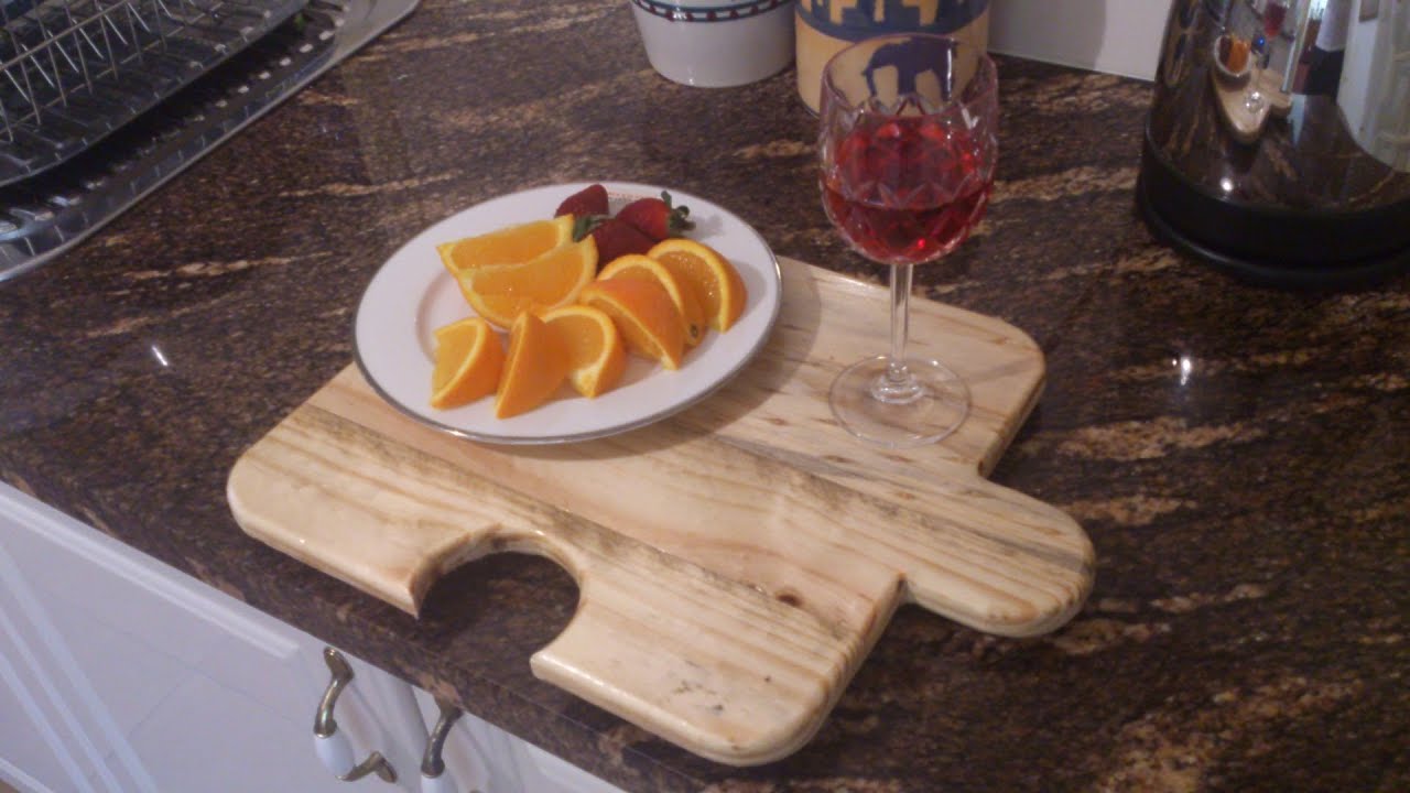 Build a cheese/ serving board from scrap wood - YouTube