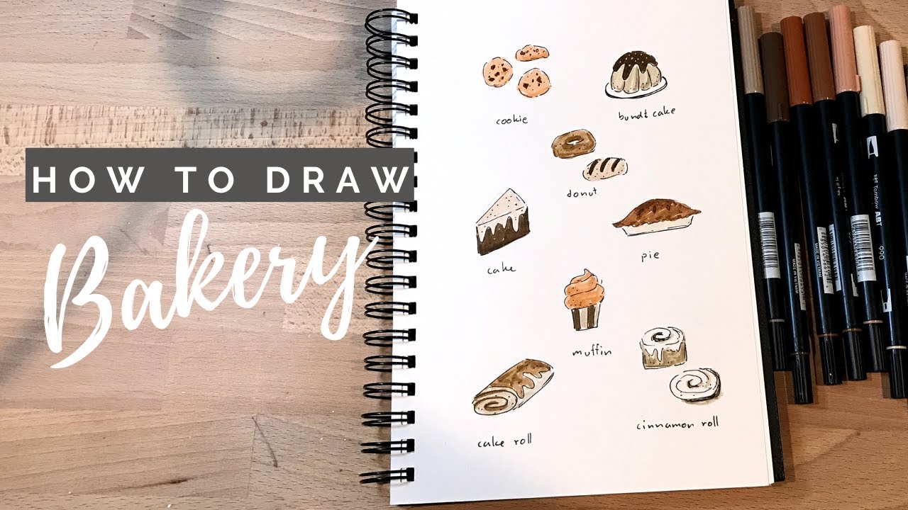 How To Draw Bakery Ll Bakery Doodles Ll Draw With Me Ll Doodle With Me Youtube