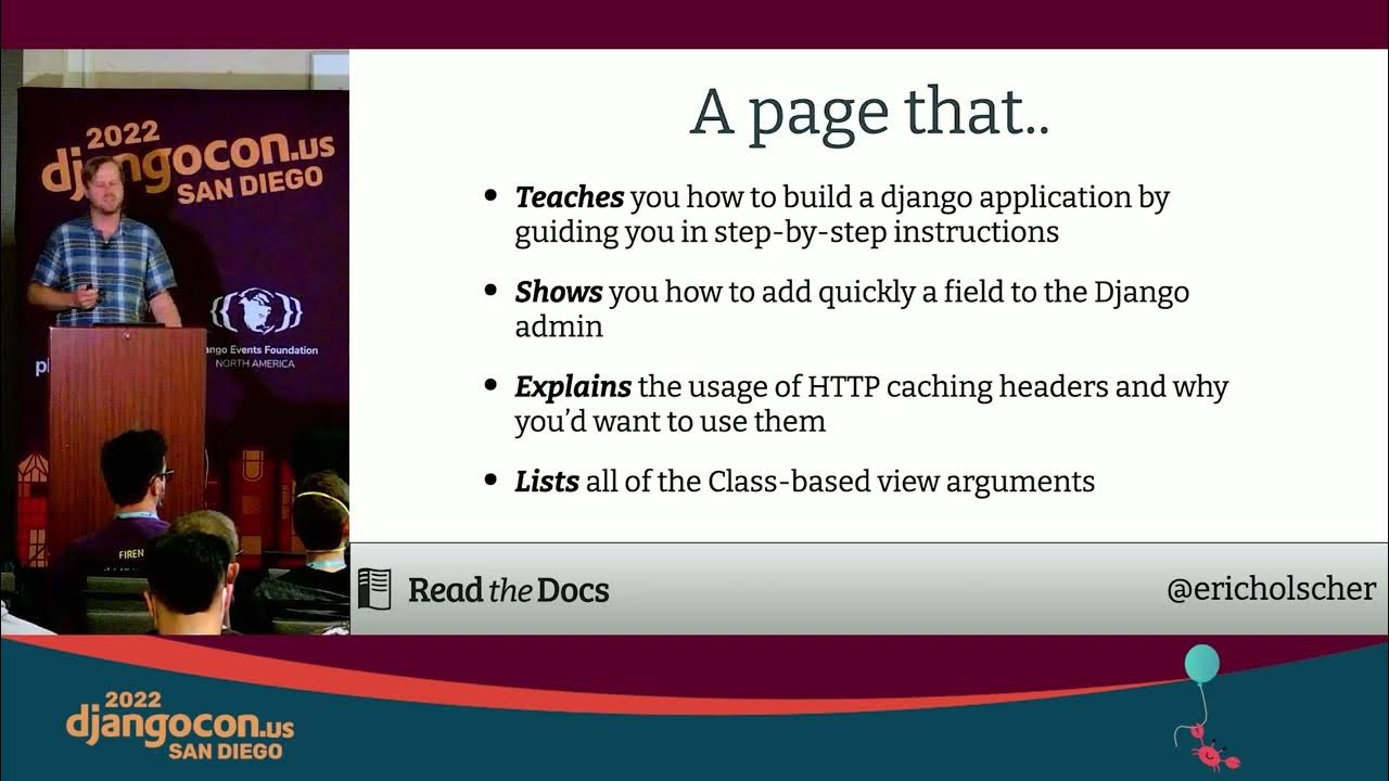 Documenting Django Code in 2022 with Eric Holscher - DjangoCon US 2022 - YouTube