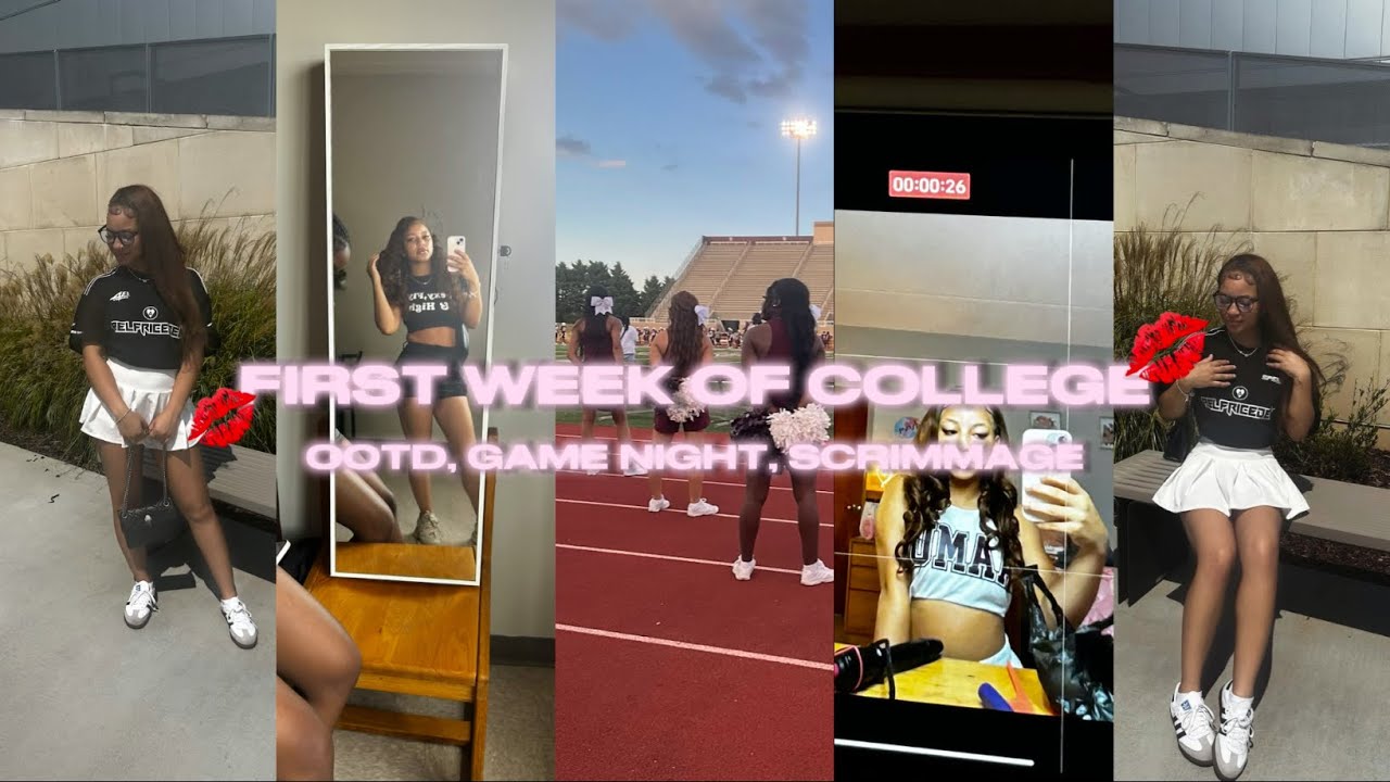 FIRST WEEK OF COLLEGE! (OOTD, GAME NIGHT, SCRIMMAGE) - YouTube