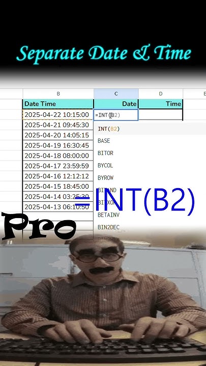 Separate Date And Time In Excel Shorts Youtube