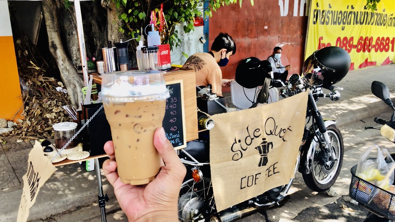 Vintage Motorbike Coffee Shop Motorbike Coffee Café Thai Street Coffee ...