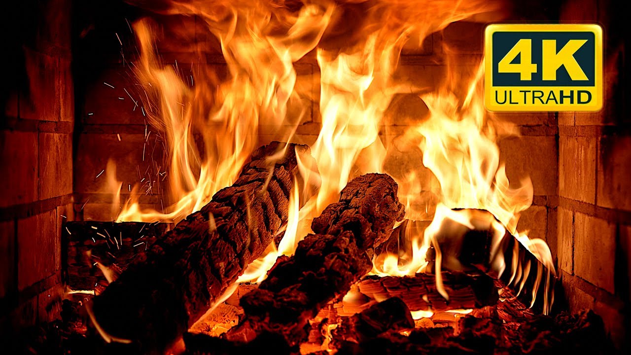 🔥 Cozy Fireplace 4K (12 HOURS). Fireplace Ambience with Crackling Fire ...