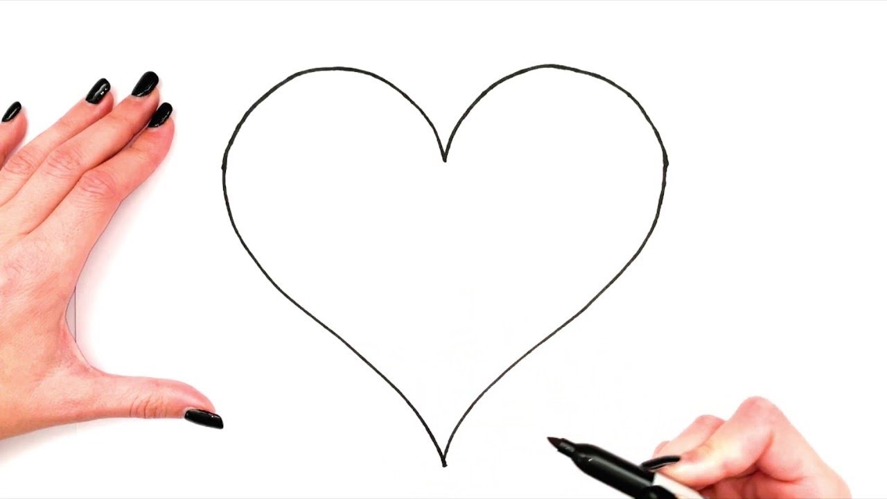 ♥️How To Draw A Reverse Heart Step By Step Heart Drawing Simple ...
