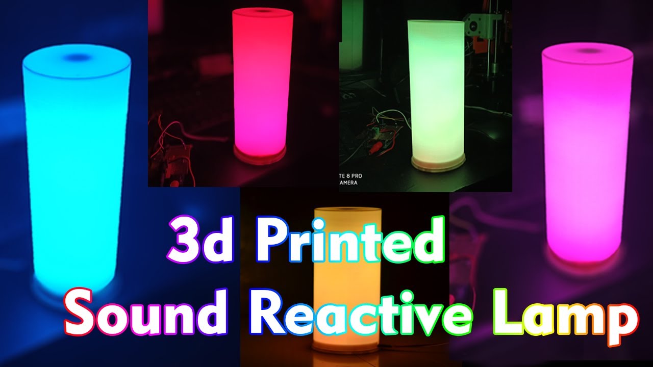 3d printed sound Reactive lamp #3dprintedlamp #soundreactive #neopixel ...