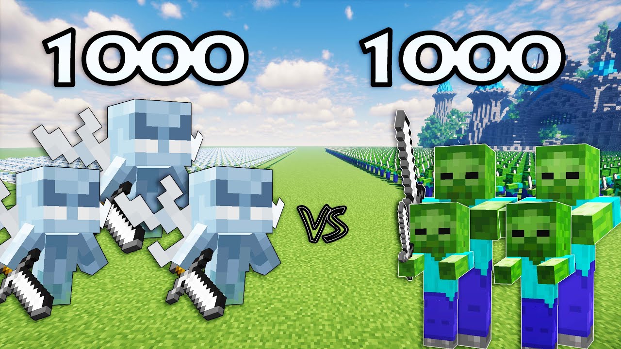 1000 Zombies VS 1000 Vex | Minecraft - YouTube