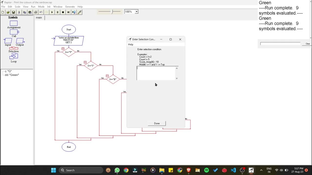 Raptor FLowchart-Computational thinking-to print colors of rainbow by ...
