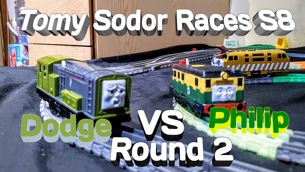 Tomy Sodor Races: Dodge vs Philip S8 Round 2, Race 14! - YouTube