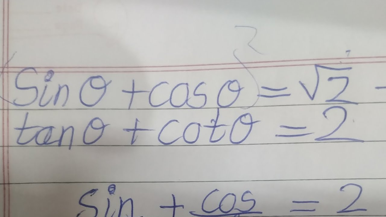 Sin cos root 2 Then Prove That Tan cot 2 YouTube Sin cos root 2 Then Prove That Tan cot 2 YouTube