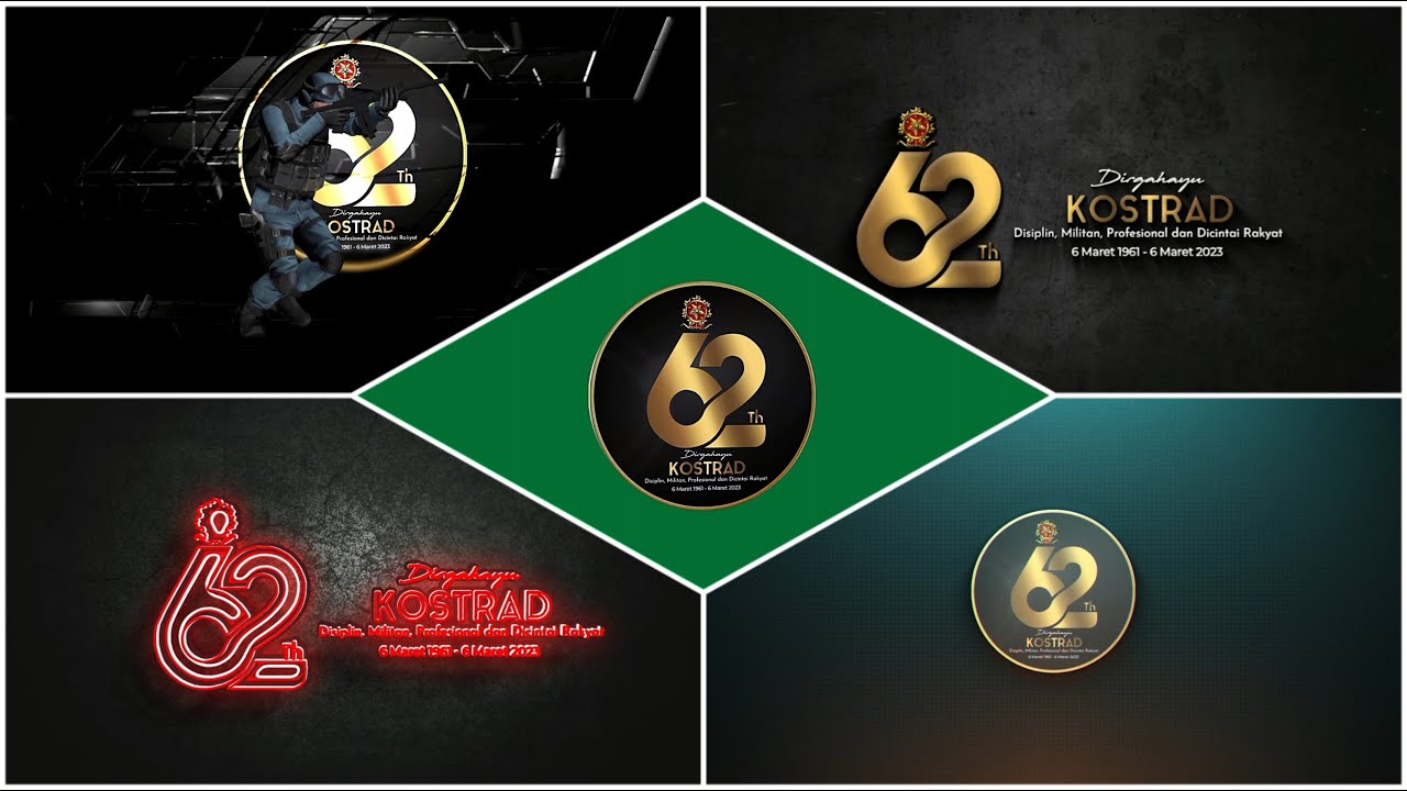 HUT KE- 62 KOSTRAD 2023 | 5 LOGO VIDEO INTRO @TNIAngkatanDarat ...