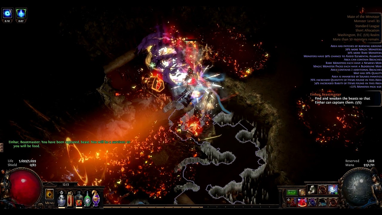 3.5 PoE - Winter Orb/Fire Burst Inquisitor - Minotaur Run - YouTube