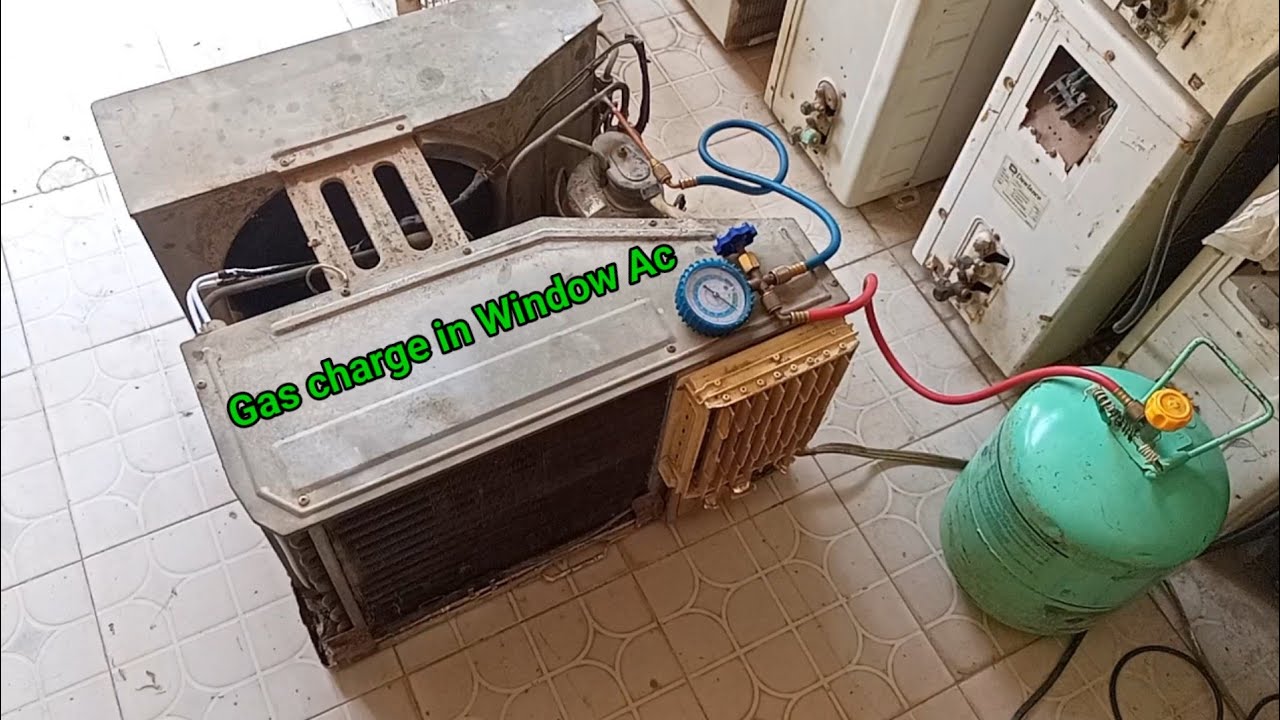 Window ac gas charging|R22 gas charge in ac - YouTube