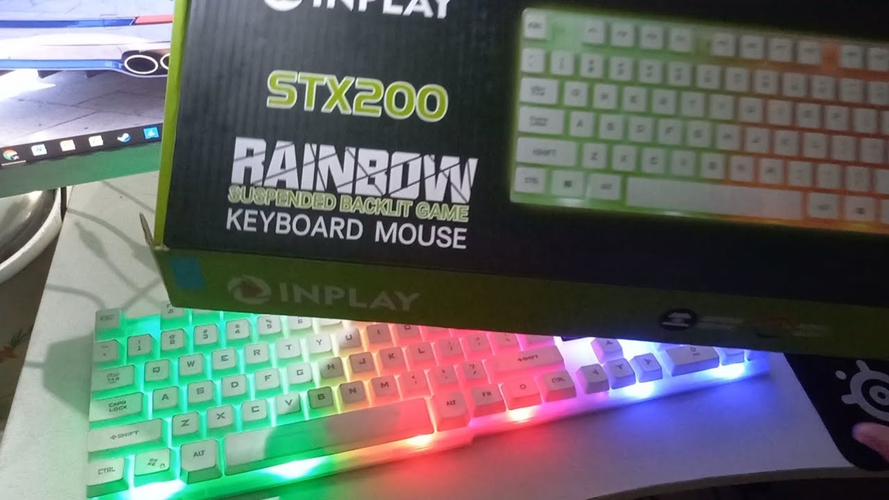 Budget Inplay STX 200 Rainbow Keyboard & Mouse - YouTube