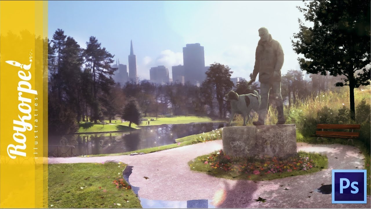 Photoshop Tutorial - Create a statue - Workflow video (no commentary ...