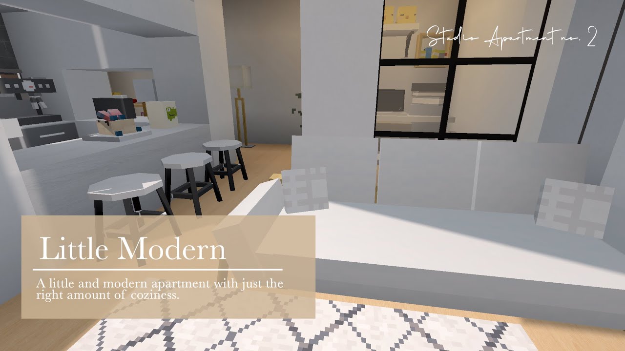 ☕︎︎ Studio Apartment no. 2 : Little Modern || Minecraft PE - YouTube