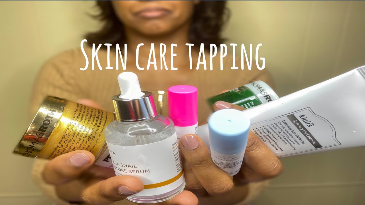 ASMR Skin Care Product Tapping (No Talking) - YouTube