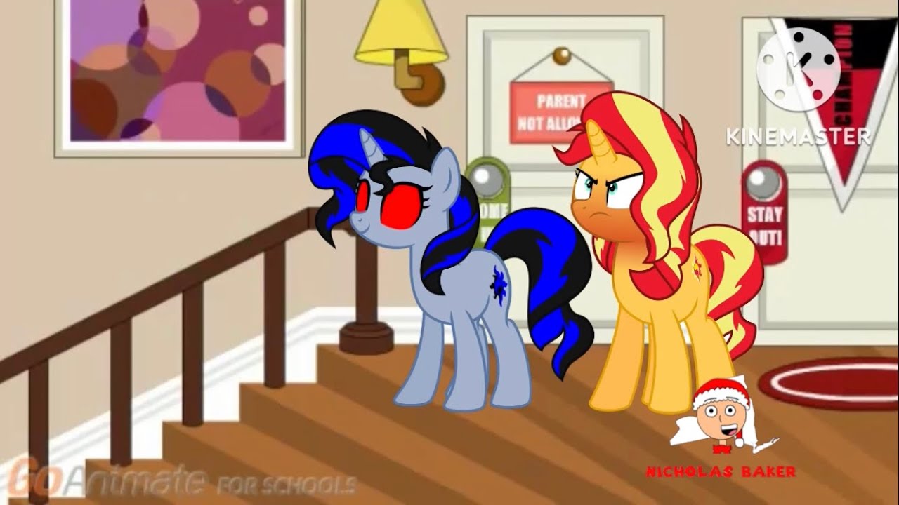 Sunset Shimmer Pushes Dark Sunset Shimmer Down The Stairs Back - YouTube