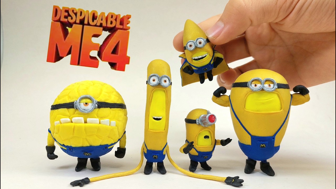 making ALL MEGA MINIONS (despicable me 4) with clay COMPILATION - YouTube