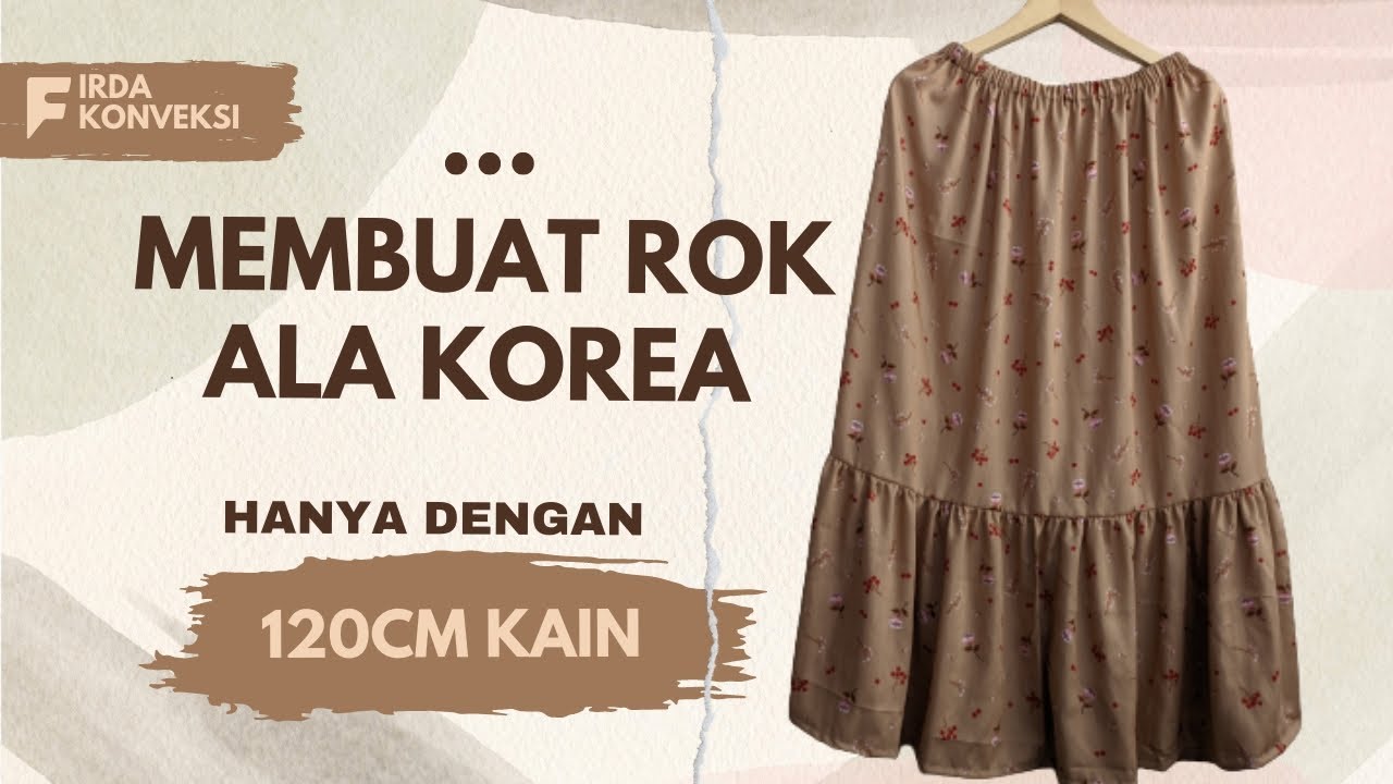 cara membuat rok rampel ala korea mudah bagi para pemula - YouTube