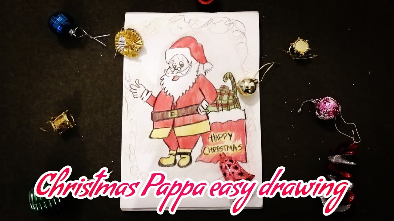 How to draw Christmas pappa | Santa claus easy drawing - YouTube