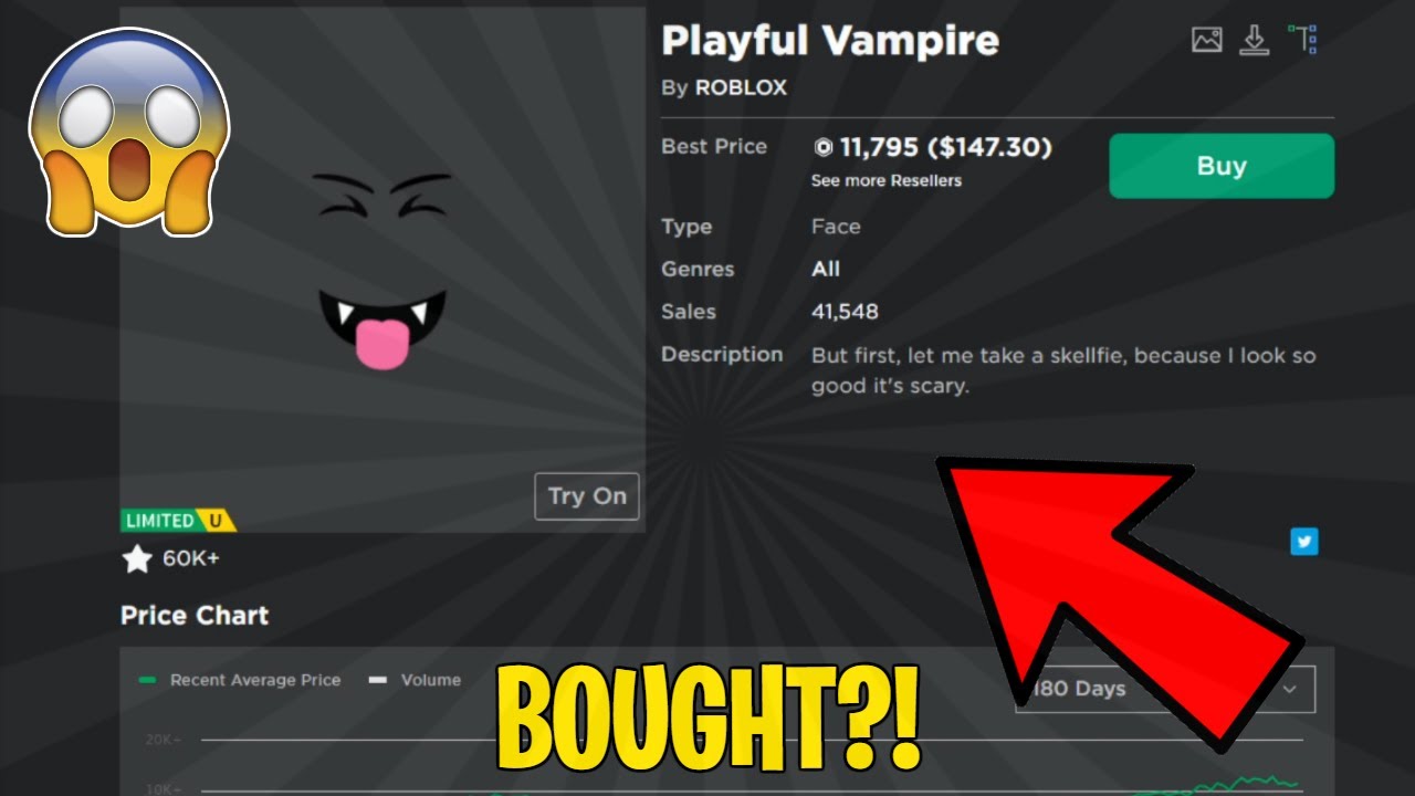 BUYING THE PLAYFUL VAMPIRE FACE! *RIP 13K ROBUX* - YouTube