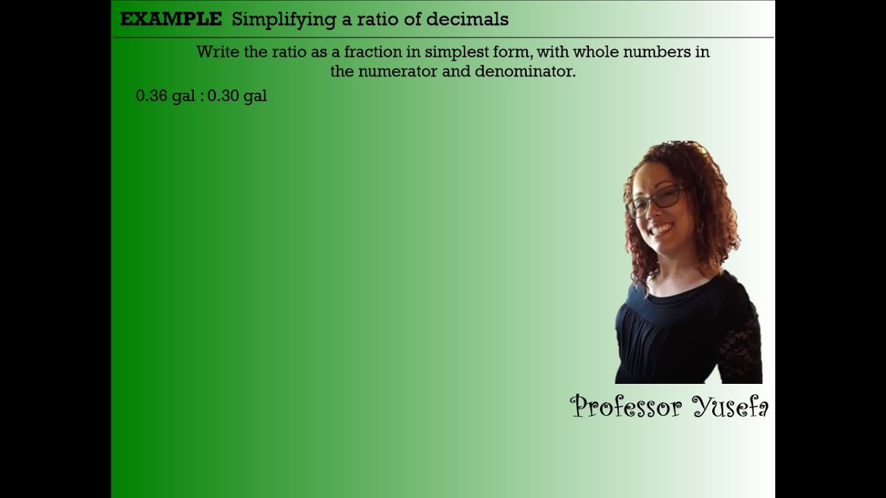Simplifying a ratio of decimals - YouTube