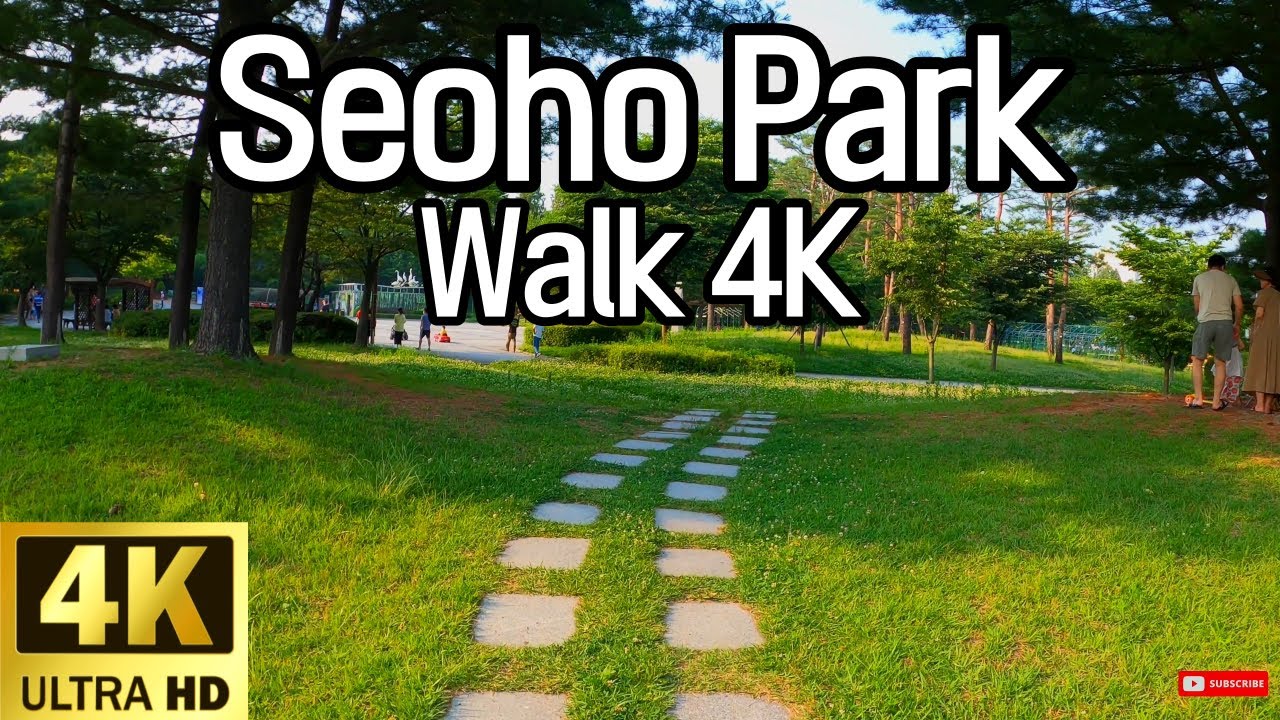 [4K] Walk Seoho Park near Seoul in Sunny Day. South Korea Road Trip ...
