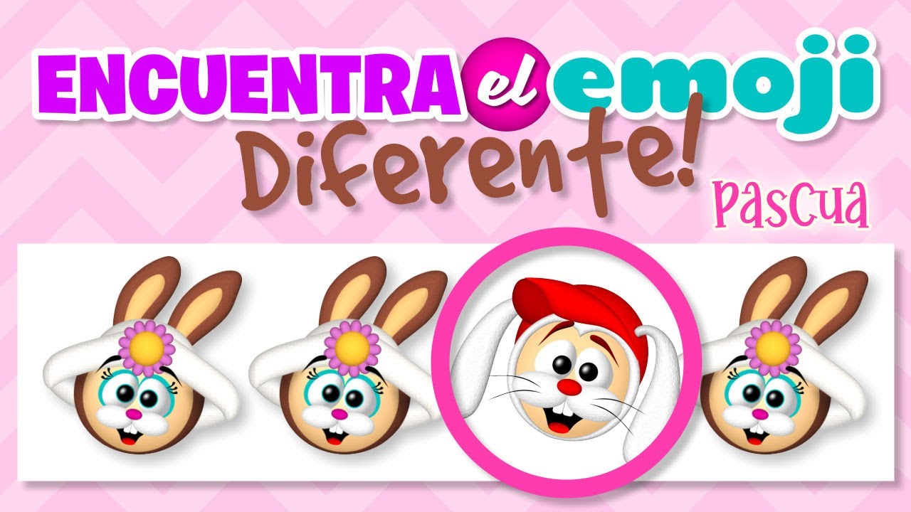 🐰🌸ENCUENTRA EL EMOJI DIFERENTE NIVEL FACIL🐇🌼 - Especial CONEJITOS DE ...