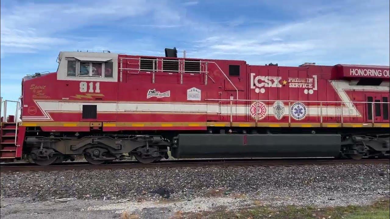 CSXT 911 Spirit of our First Responders Commemorative Locomotive - YouTube