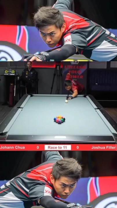 Johan Chua Run Out 🤙 #billiards #worldcupofpool #worldpoolmasters # ...
