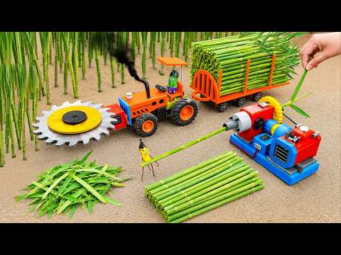 DIY Mini Tractor Bamboo Saw Machine 🚜 Destroyed Farm Rescue | HP Mini