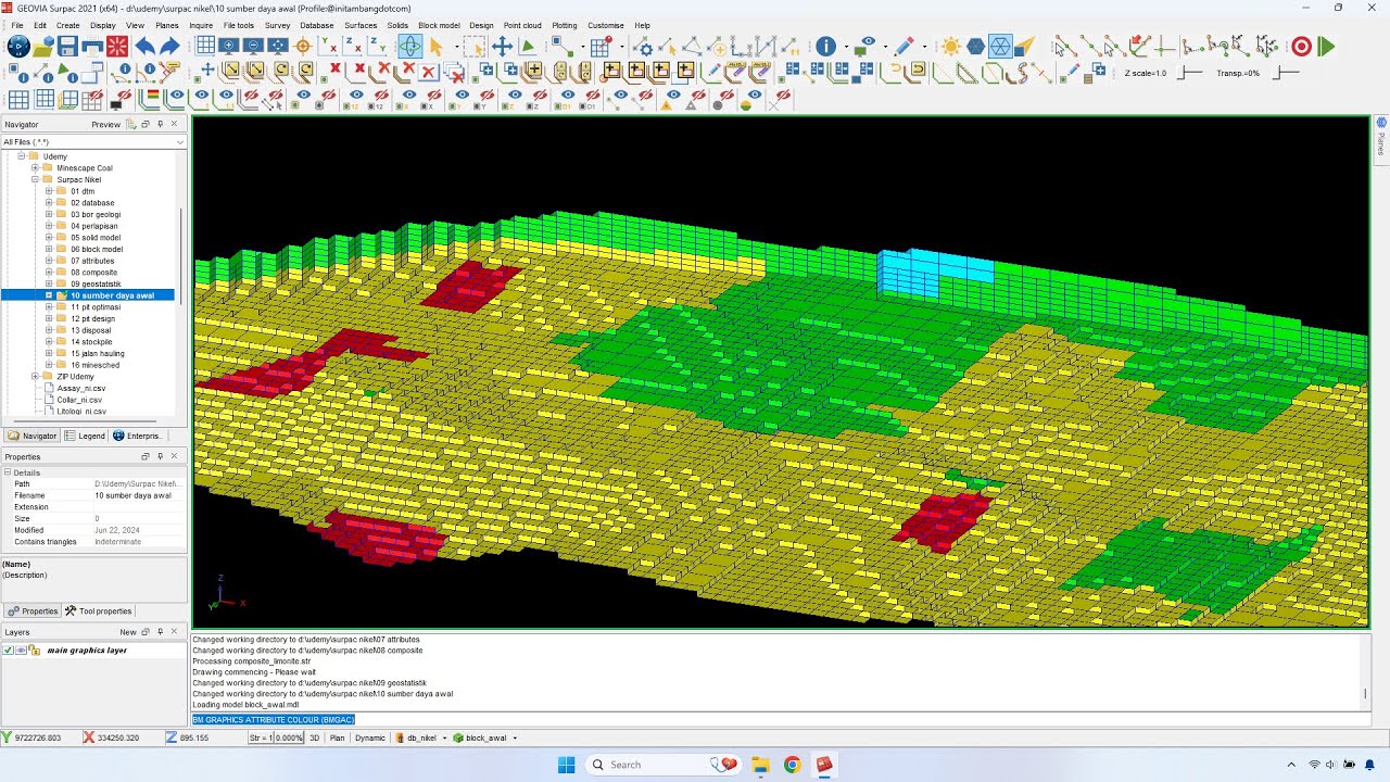 Tutorial Pemrhitungan Block Model Tambang Nikel - YouTube