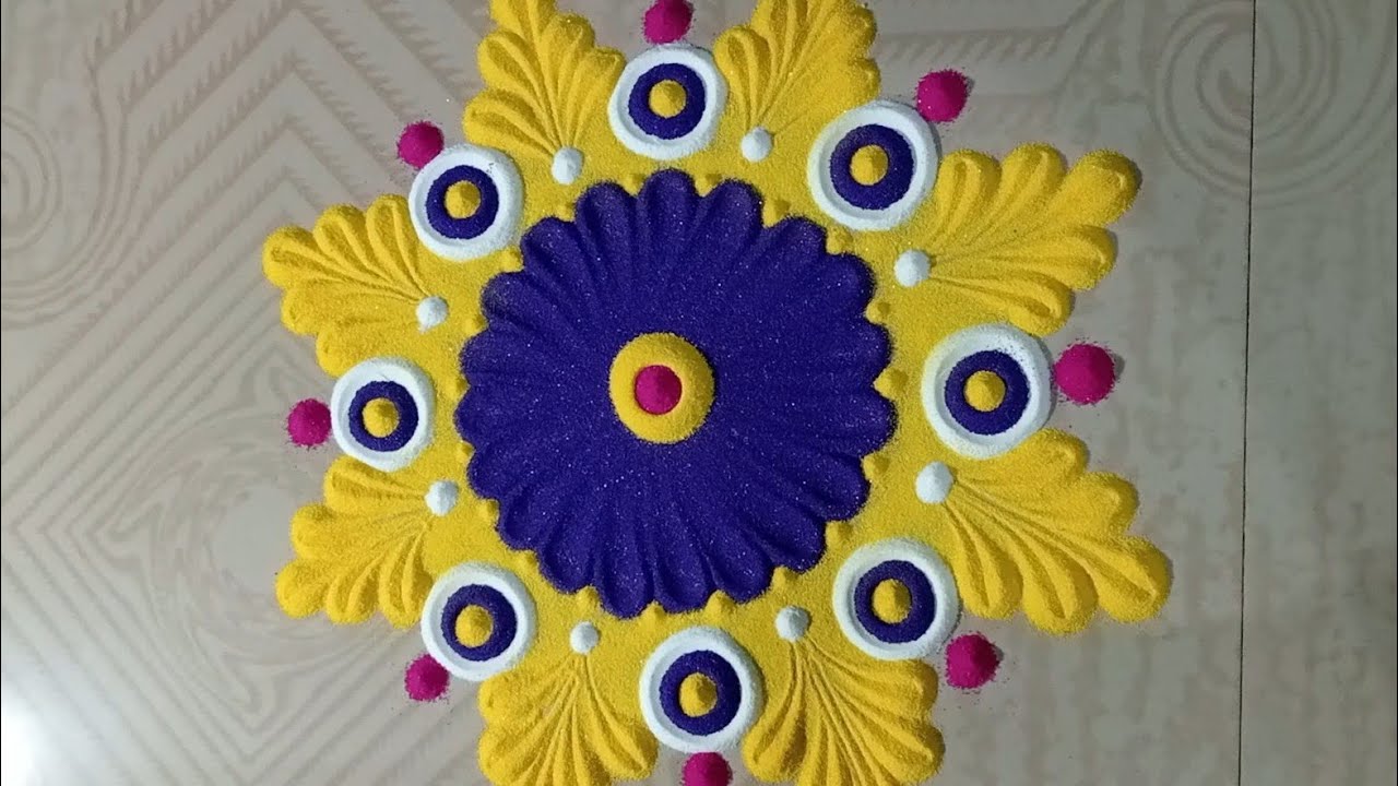 Simple Rangoli Designs Without Dots 🌼🌼|Easy Rangoli Designs| - YouTube