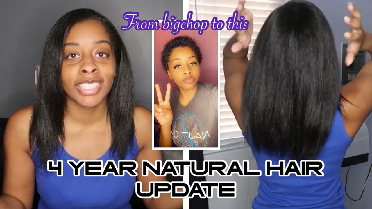 My 4 year natural hair update | length check | type 4 hair - YouTube