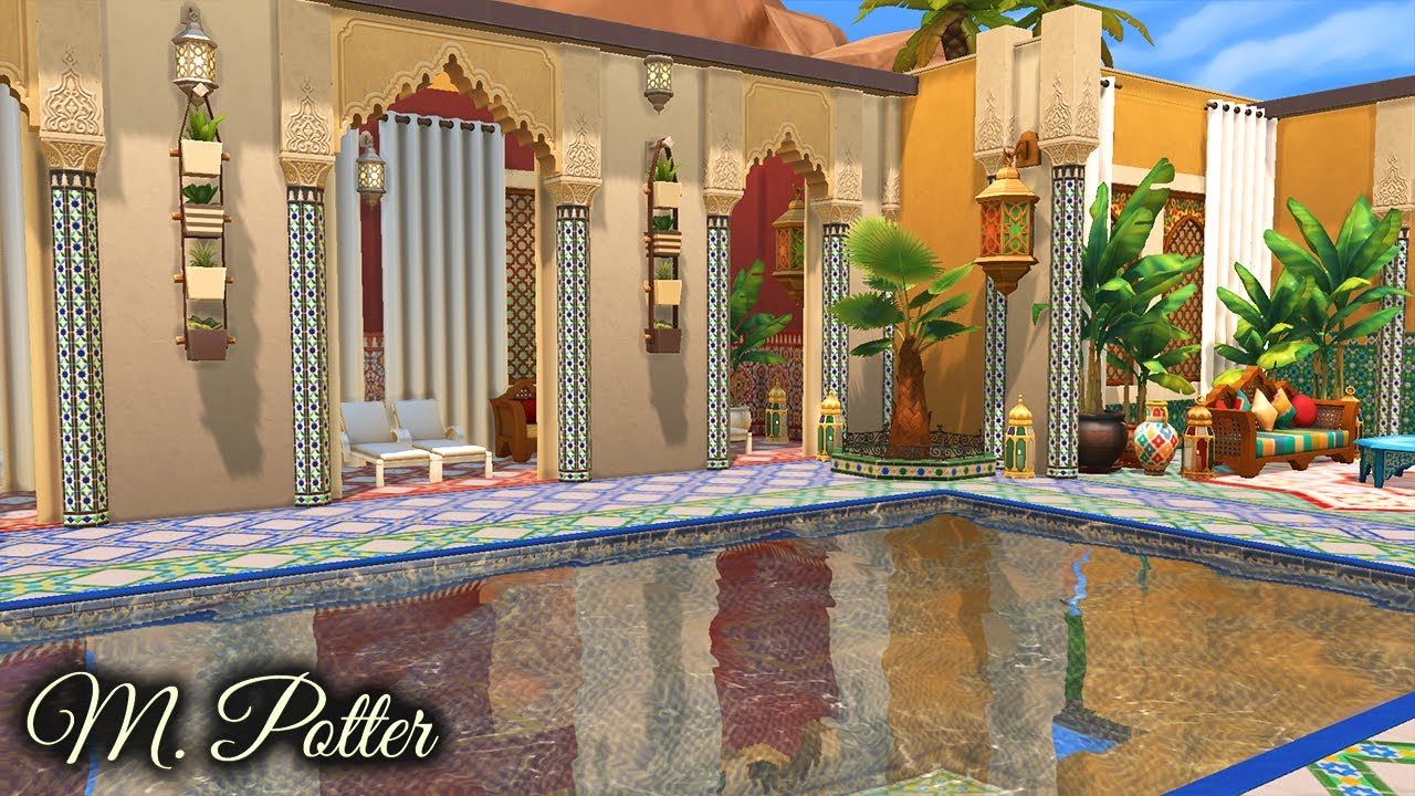 The Sims 4: 😍 Moroccan Tiny Home 😍 (No CC)//Speed Build - YouTube