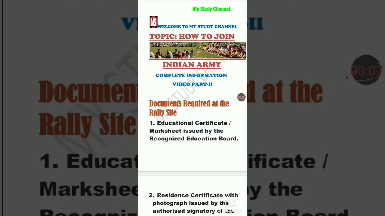 How to join Indian Army part II. Documents required at the Rally Site ...